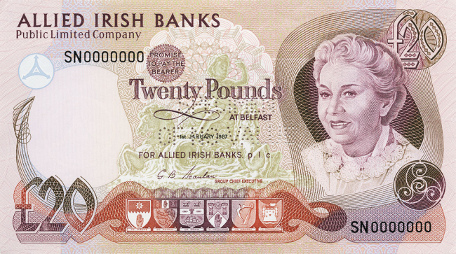 Allied Irish banks p.l.c £20 Note - AIB (NI) Personal Banking