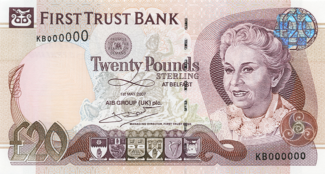 First Trust Bank £20 Note - AIB (NI) Personal Banking