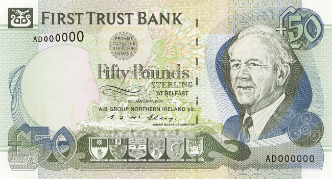 First Trust Bank £50 Note - AIB (NI) Personal Banking