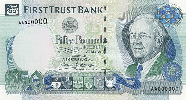 First Trust Bank £50 Note - AIB (NI) Personal Banking