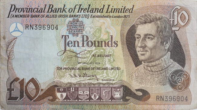 Provincial Bank of Ireland £10 Notes - AIB (NI) Personal Banking